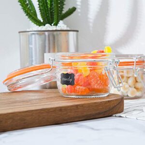 Small Glass Jars With Airtight Lids,Encheng Glass Spice Jars 5 oz,Maosn Jars With Leak Proof Rubber Gasket 150ml,Glass Storage Containers With Hinged Lid,Kitchen Canisters 12 Pack … …