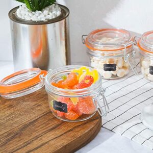 Small Glass Jars With Airtight Lids,Encheng Glass Spice Jars 5 oz,Maosn Jars With Leak Proof Rubber Gasket 150ml,Glass Storage Containers With Hinged Lid,Kitchen Canisters 12 Pack … …