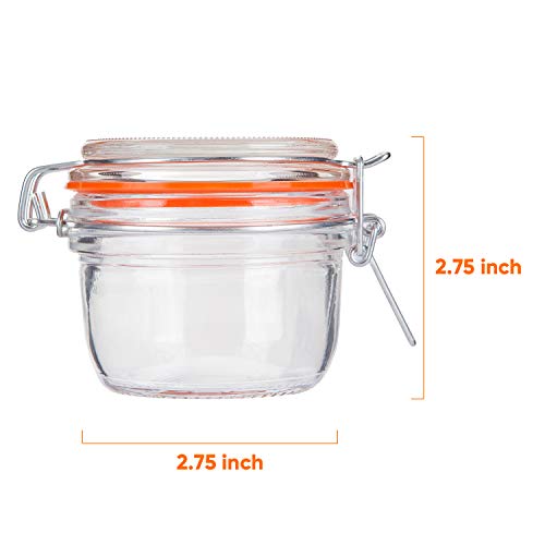 Small Glass Jars With Airtight Lids,Encheng Glass Spice Jars 5 oz,Maosn Jars With Leak Proof Rubber Gasket 150ml,Glass Storage Containers With Hinged Lid,Kitchen Canisters 12 Pack … …