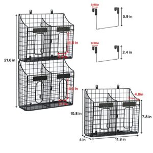 Dispenser Plastic Bag Holder With Detachable Grid Divider, Bag Saver Over the Cabinet Door Organizer with Nameplates for Trash Grocery Bags Cuttingboard Holder for Kitchen Storage Hanging&Wall Mounted