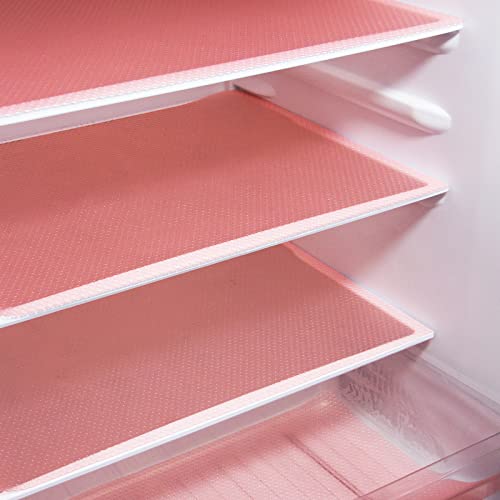 Rwotlls 10Pcs Refrigerator Liners, Washable Fridge Liner Mats Covers Pads for Glass Shelf Cupboard Cabinet Drawer Home Kitchen Accessories Organization (Pink)