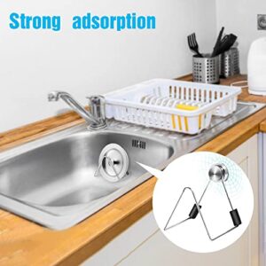 LucyPhy Magnetic Sponge Holder for Kitchen Sink Caddy Stainless Steel No Drilling with Adhesives Waterproof Quick Drying Kitchen Accessories(1 Pack)