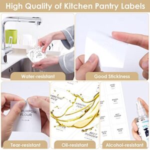 434 Pcs Kitchen Pantry Labels for Food Containers with DIY Blank Labels, 3 Sizes Preprinted Minimalist Waterproof Pantry Kitchen Labels, Pantry Kitchen Organization Labels for Jars, Bottles, Boxes