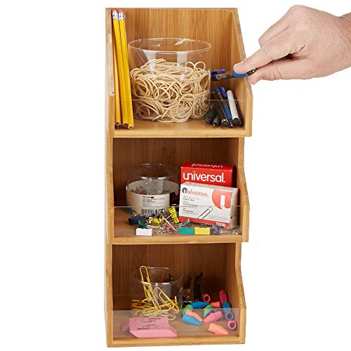 Mind Reader Coffee Condiment and Accessories Caddy Organizer, Bamboo Brown