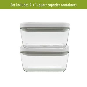 ZWILLING Fresh & Save 2-Piece Medium Glass Airtight Food Storage Container, Meal Prep Container