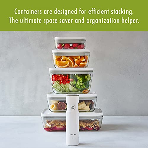 ZWILLING Fresh & Save 2-Piece Medium Glass Airtight Food Storage Container, Meal Prep Container