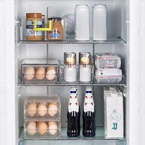 Soda Can Organizer for Refrigerator 2 Pack Can Organizer for Pantry, Freezer, Kitchen, Countertop, Cabinet -Clear Refrigerator Organizer Bins