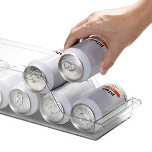 Soda Can Organizer for Refrigerator 2 Pack Can Organizer for Pantry, Freezer, Kitchen, Countertop, Cabinet -Clear Refrigerator Organizer Bins