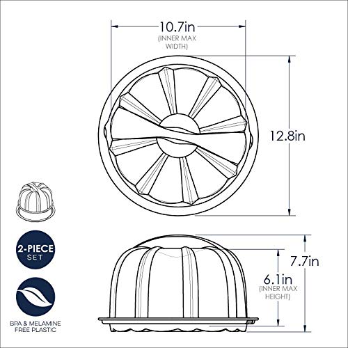 Nordic Ware Bundt Cake Keeper, Plastic, 13 in L X 12 in W X 7 in H, Red