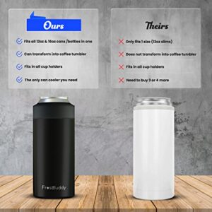 Frost Buddy Universal 2.0 5 Sizes in 1 Insulated Can Cooler - Stainless Steel Can Cooler for 12 oz & 16 oz Regular or Slim Cans & Bottles - Stainless Steel (Cotton Candy)