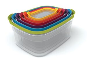 joseph joseph nest plastic food storage containers set with lids airtight microwave safe, 12-piece, multi-color