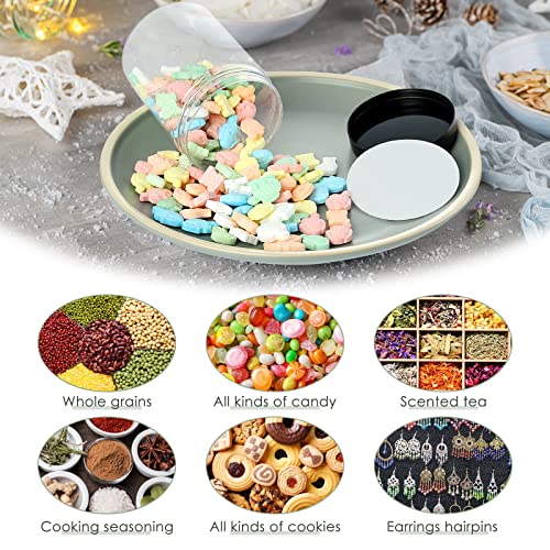 36Pcs 8oz Empty Plastic Jars with Screw On Lids, Pen and Labels Refillable Empty Round Slime Cosmetics Containers, Wide-Mouth Jar for Kitchen and Household Food Storage of Dry Goods, Makeup, Butter, Creams