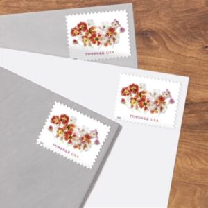 US Postal TULIPS Forever Postage Stamps - First Class for Mailing Invitations, Weddings, Celebrations, Valentines, Graduation, RSVP (1 Sheet of 20) - TZ Envelope