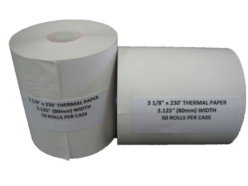 NCR 856348 Thermal Receipt Paper, 3-1/8" x 230' White (50 Rolls)