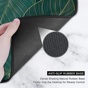 Auhoahsil Extended Mouse Pad, XXL Gaming Mouse Pads, Large Big Mousepad Laptop Computer Keyboard Mat Desk Pad with Non-Slip Base Stitched Edge for Gaming Office, 35.5 x 15.7 inch, Tropical Leaves