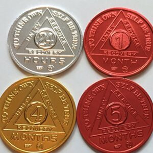 SET of 12 Recovery AA Medallion / Coins BSP 24hr-11mo Commemorative