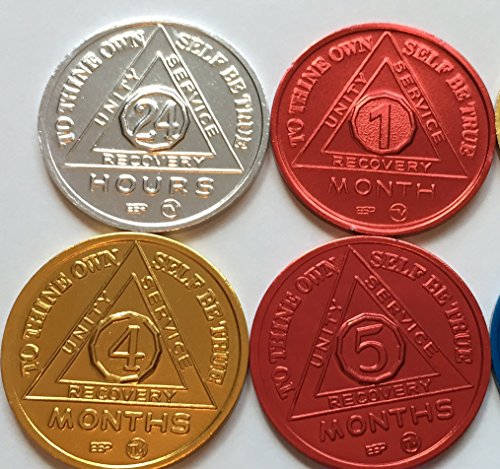 SET of 12 Recovery AA Medallion / Coins BSP 24hr-11mo Commemorative