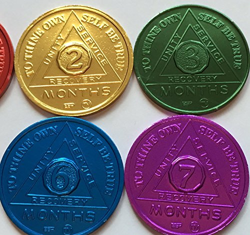 SET of 12 Recovery AA Medallion / Coins BSP 24hr-11mo Commemorative