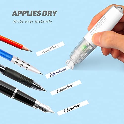 CRIOUFOX Refillable Correction Tape, Retractable White Out Tape, 4 Pcs Easy to Use Applicator for Instant white out correction tape, White Out for Shoocl Office