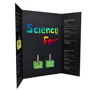 Black Tri-Fold Presentation Board 36" x 48" Corrugated Tabletop Display Exhibition Board Lightweight and Portable with Smooth Surface Great for School Projects and Business presentations - by Emraw