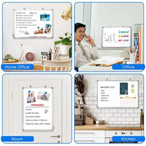 Magnetic White Board for Wall 24 X 18 Inches, White Board Dry Erase Board Hanging Whiteboard with Aluminum Frame for Office Home