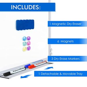 Magnetic White Board for Wall 24 X 18 Inches, White Board Dry Erase Board Hanging Whiteboard with Aluminum Frame for Office Home