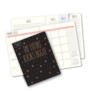 Rae Dunn by Orange Circle Studio Just Right 2022-2023 Monthly Planner - 17-Month Organizer with Full-Color Monthly Views, Storage Pocket & Elastic Closure - Future Looks Bright