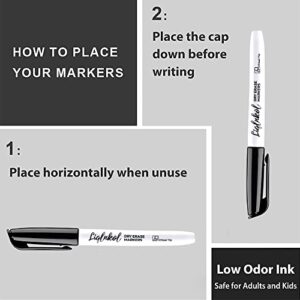 Dry Erase Markers Bulk, Liqinkol 144 Pack Black Whiteboard Markers, Chisel Point Low Odor Dry Erase Markers for School Office Home