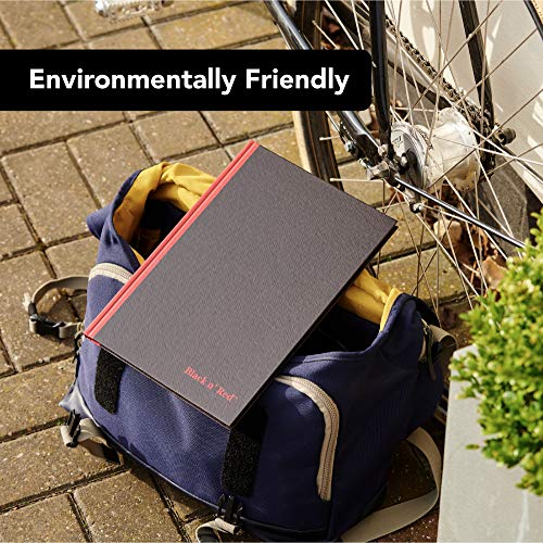 Black n' Red Notebook, Durable Hardcover, Premium Optik Paper, Scribzee App Compatible, Environmentally Friendly, Secure Casebound Binding, 11-3/4" x 8-1/4", 96 Double-Sided Ruled, 1 Count (D66174)