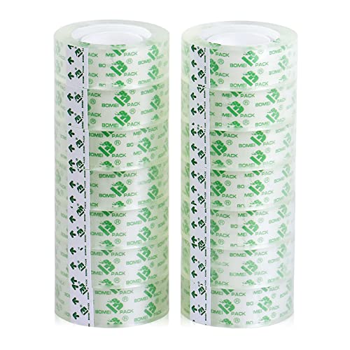 BOMEI PACK 14Rolls Crystal Clear Tape, Transparent Tape Refills for Dispenser, Crafters Tape for Gift Wrapping, Home, School Office Supplies, 3/4Inch x 1000 inch