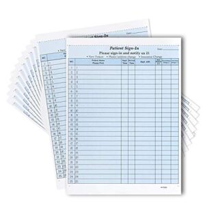 ncr carbonless 3 part patient sign in forms, hipaa approved and compliant for confidentiality in all medical offices. (blue)