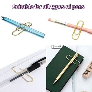 10Pcs Metal Pen Clips, Multi Function Pen Holder Clips Bookmarks for Notebooks, Paper Clip Stationery Tool