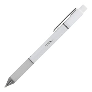 TUL® BP Series Retractable Ballpoint Pens, Medium Point, 1.0 mm, Pearl White Barrel, Black Ink, Pack Of 12 Pens