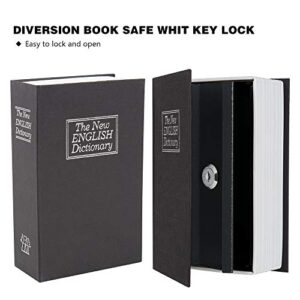 KYODOLED Book Safe with Key Lock, Portable Metal Safe Box,Secret Book Hidden Safe,Dictionary Diversion Book Safe,9.5" x 6.1" x 2 .2" Black Large