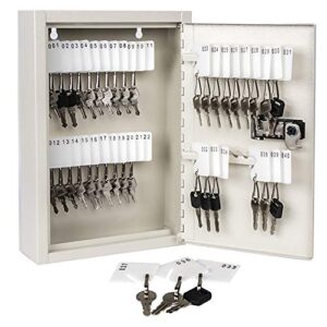 kyodoled key storage lock box with code,locking key cabinet,40 key management wall mount with combination lock,key hooks & tags key labels,(beige,40 key)