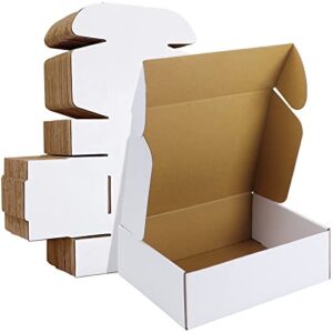 horlimer 12x9x4 inches shipping boxes set of 20, white corrugated cardboard box literature mailer