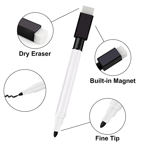 IHPUKIDI Magnetic Dry Erase Markers Fine Point Tip, 48-Pack Whiteboard Markers Dry Erase Marker with Eraser Cap, Low Odor Whiteboard Markers, Thin Dry Erase Markers for Kids Teachers