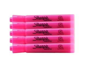 sharpie accent tank-style highlighters, 5 colored highlighters, chisel tip (fluorescent pink, 5-pack)