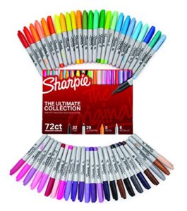 sharpie permanent markers ultimate collection, fine and ultra fine points, assorted colors, 72 count