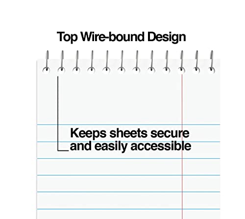 Steno Pads Notebooks, Top Bound Spiral Steno Book -Stenos Note Pads Gregg Ruled, White, 80 Sheets Per Steno Notepad - 6 x 9 Inch - Great for Note-taking and Making To-do Lists - 6 Pack