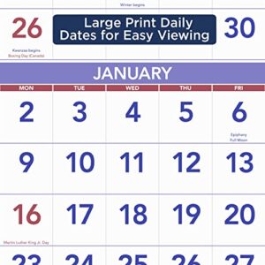 AT-A-GLANCE 2023 Wall Calendar Planner, 14 Month, Paper, 12" x 27", Large, Vertical, 3 Month Reference (PM1128)