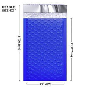 Metronic 4x8 Bubble Mailer 50 Pack Royal Blue, Cushioning Padded Envelopes, Self Seal Adhesive Shipping Bags, Waterproof Bubble Envelopes for Small Business, Jewelry, Sports Cards, Makeup #000