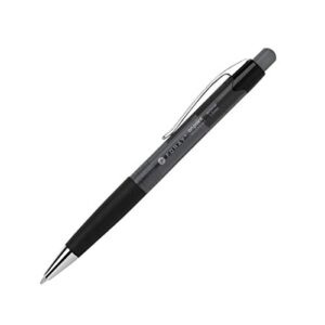 Office Depot Soft-Grip Retractable Ballpoint Pens, Medium Point, 1.0 mm, Black Barrel, Black Ink, Pack Of 12