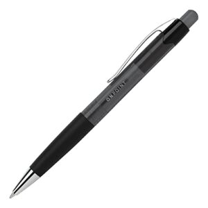 Office Depot Soft-Grip Retractable Ballpoint Pens, Medium Point, 1.0 mm, Black Barrel, Black Ink, Pack Of 12