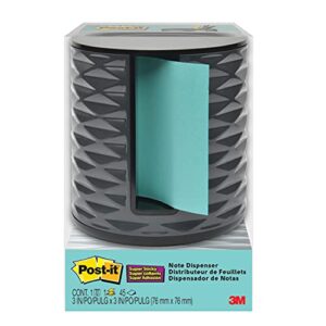 post-it note dispenser, vertical, black with grey (abs-330-b)