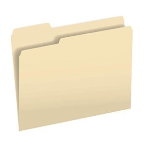 the file king 1/3-cut top tab manila file folder – letter size | box of 100 | made in america | assorted tab positions | 11-point fiber | organize home & office papers