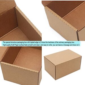 10 Pack Small Shipping Boxes 6x4x3'' Corrugated Small Cardboard Boxes for Shipping, Recyclable Packaging Boxes for Small Business, Mailer, Gift Packing, Crafts Packing, Jewelry Box Shipping, Brown