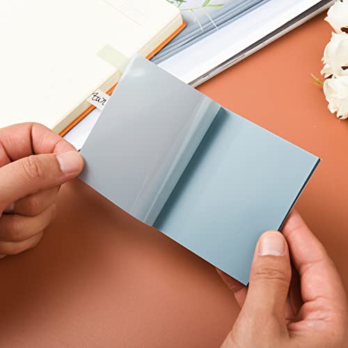 1000 Sheets Transparent Sticky Notes,Waterproof Translucent Color Morandi Sticky Tabs,See Through Sticky Notes, Pastel Clear Self-Sticky Page Flags Book Markers Stickers