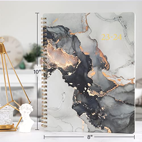 Planner 2023-2024 - Jul.2023 - Jun.2024, 2023-2024 Planner, Academic Planner 2023-2024, 2023-2024 Planner Weekly & Monthly with Tabs, 8" x 10", Flexible Cover, Twin-Wire Binding - Black Waterink