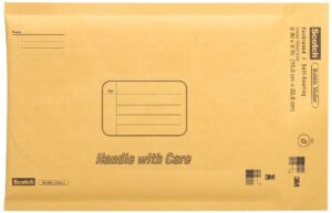 scotch bubble mailer, 6 in x 9 in, size #0, kraft, 10/pack (7913) brown